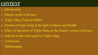 Mohd Nazim, triple Talaq, muslim Law | PPTX | Divorce | Family and Relationships