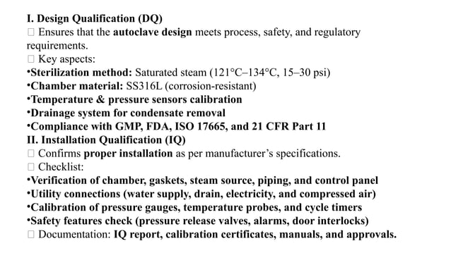Qualification of manufacturing equipment & analytical instruments | PPTX