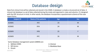 Database Designing in Clinical Data Management | PPTX