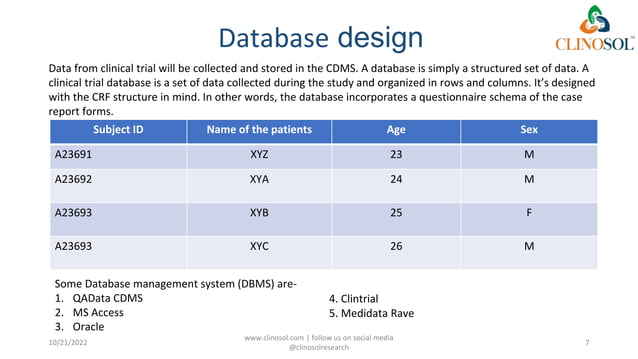 Database Designing in Clinical Data Management | PPTX