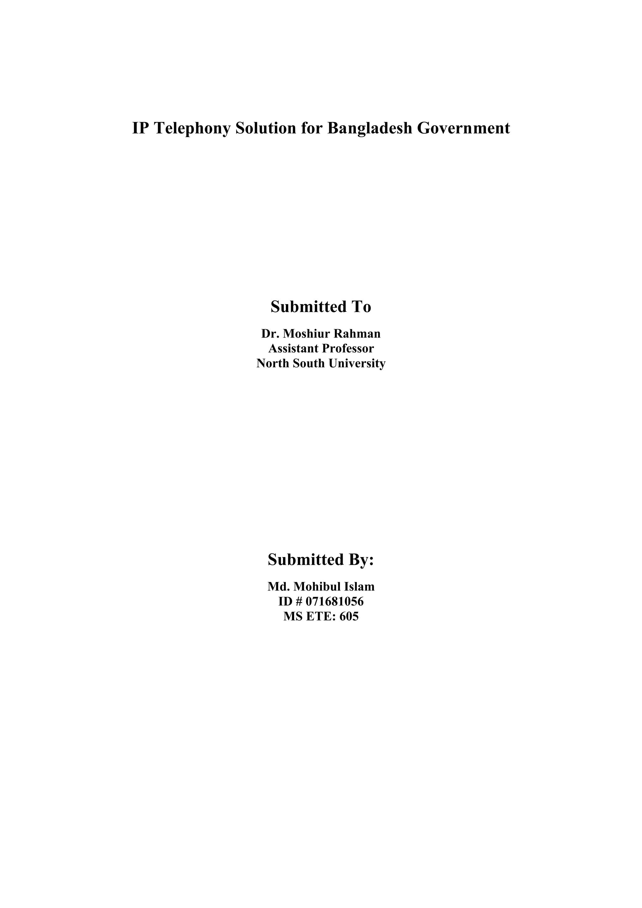 Mohibul Islam Id# 071681056 | PDF