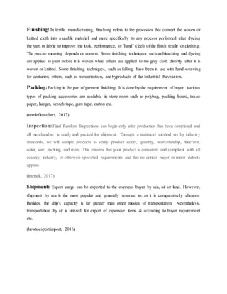 Process flow of knit industry for a basic t-shirt | DOCX