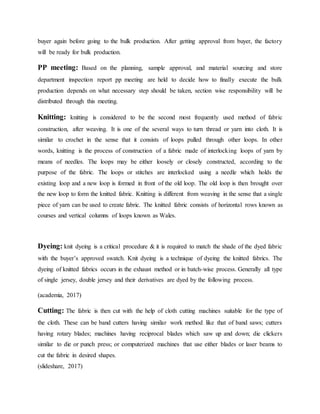 Process flow of knit industry for a basic t-shirt | PDF