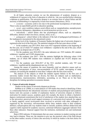 University dropout. Causes and solution- Camelia | PDF