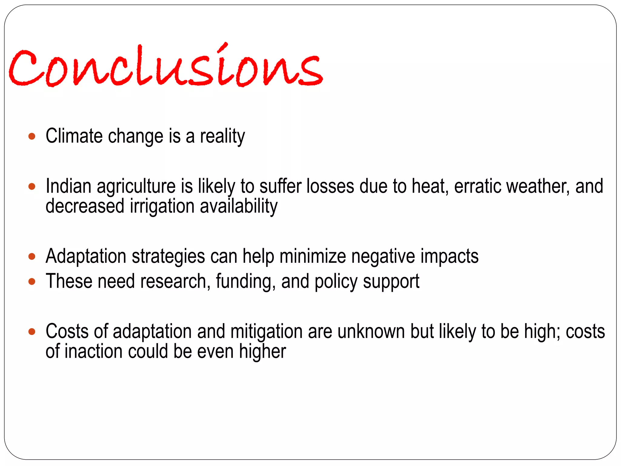 climate change and its effect on agriculture | PPTX