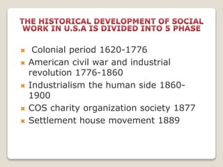 historical development of social work in usa | PPTX