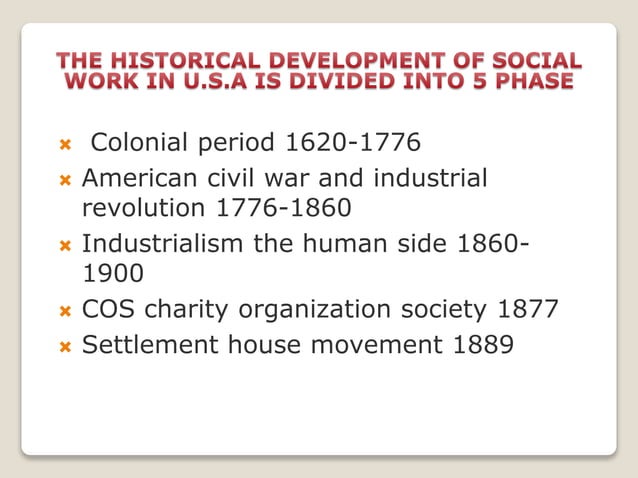 historical development of social work in usa | PPT