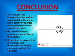 RUTHERFORD ALPHA PARTICLE SCATTERING EXPERIMENT AND HIS MODEL OF AN ...