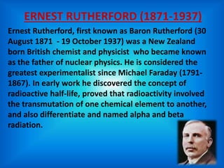 RUTHERFORD ALPHA PARTICLE SCATTERING EXPERIMENT AND HIS MODEL OF AN ...