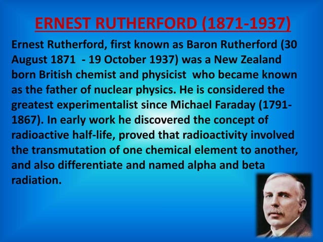 RUTHERFORD ALPHA PARTICLE SCATTERING EXPERIMENT AND HIS MODEL OF AN ...