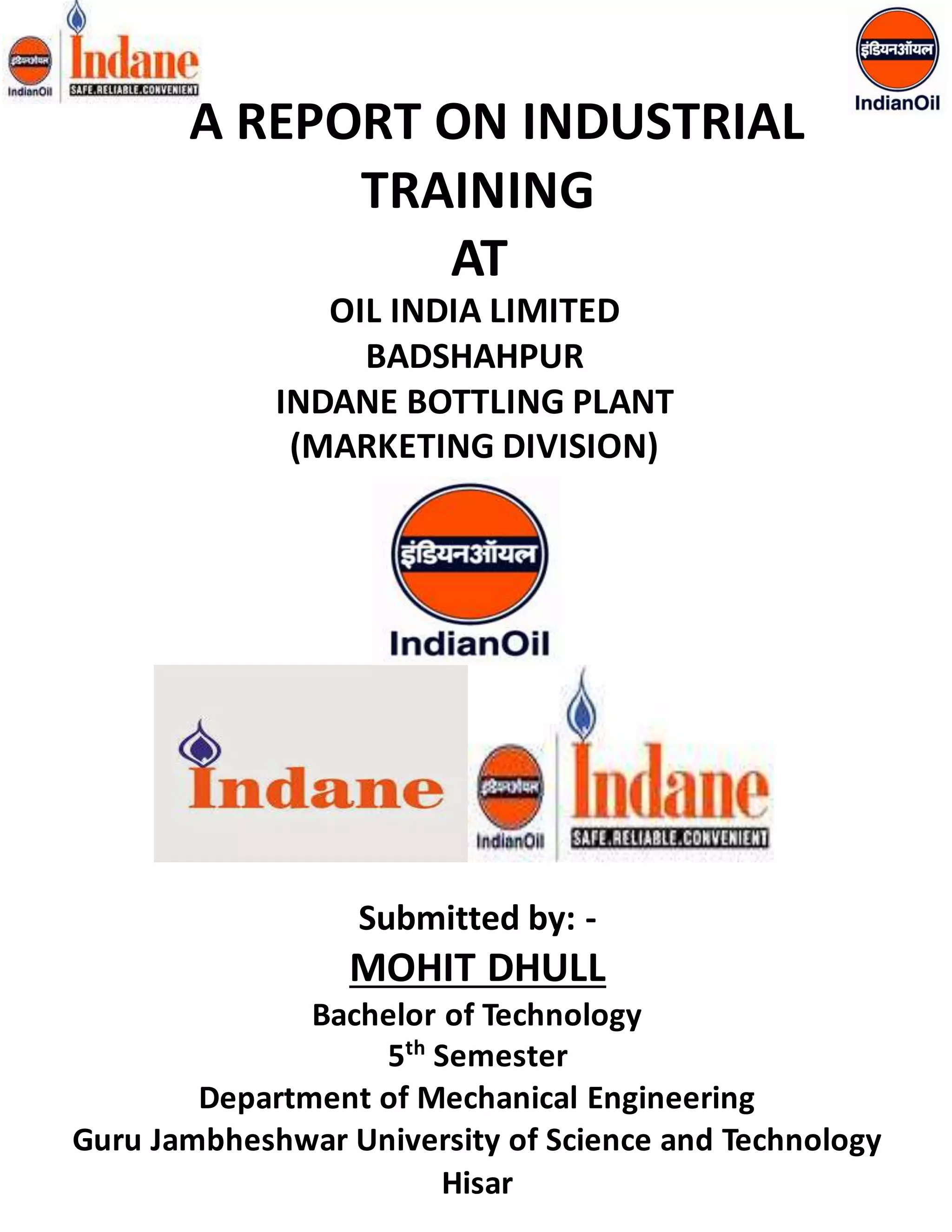 WORD FORMAT PROJECT REPORT ON VARIOUS MECHANICAL UNITS INVOLVED IN THE BOTTLING OF LPG CYLINDERS ...