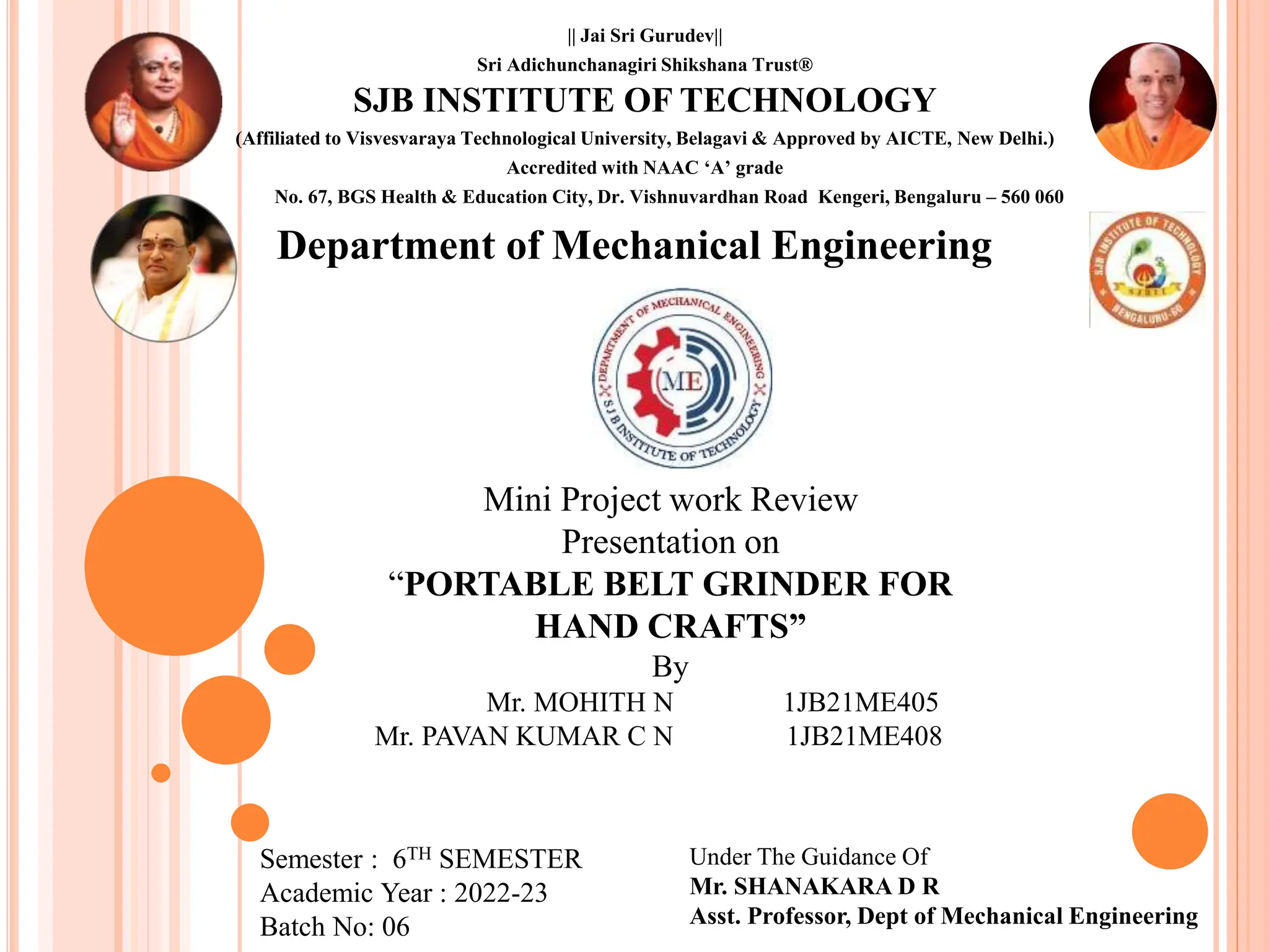 Presentation on Miniproject on Mechanical | PPTX