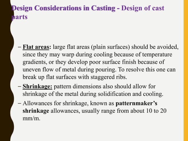 Design Consideration For Casting | PPTX