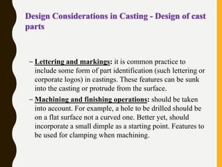 Design Consideration For Casting | PPTX