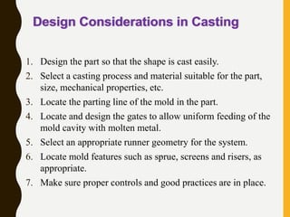 Design Consideration For Casting | PPTX