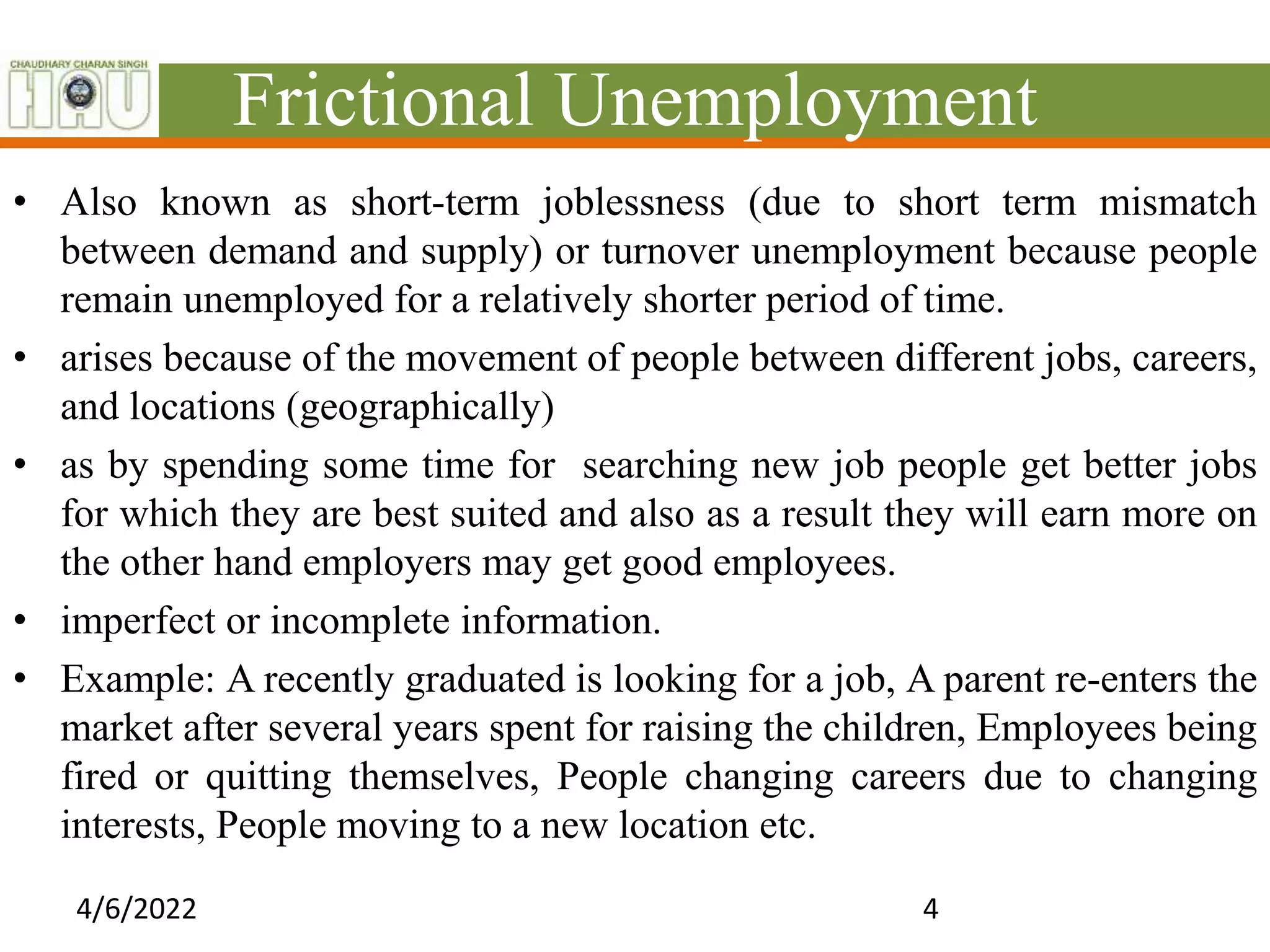 Theories of Unemployment, Philip Curve and its Controversies | PPT