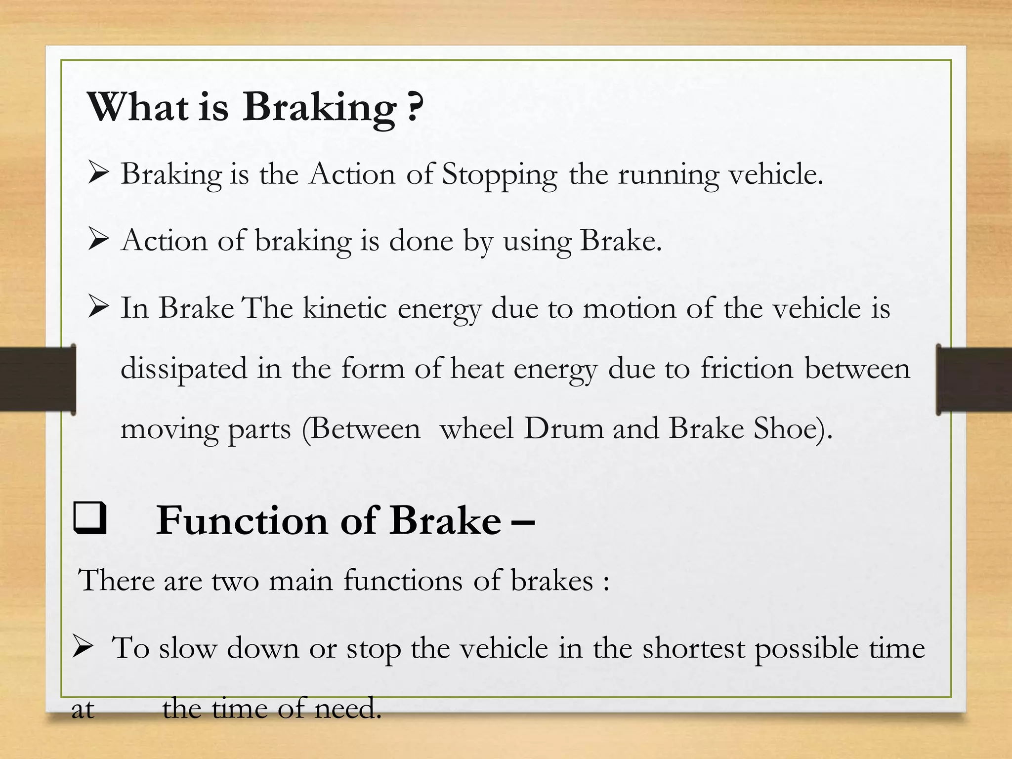 hydraulic brake ppt | DOCX