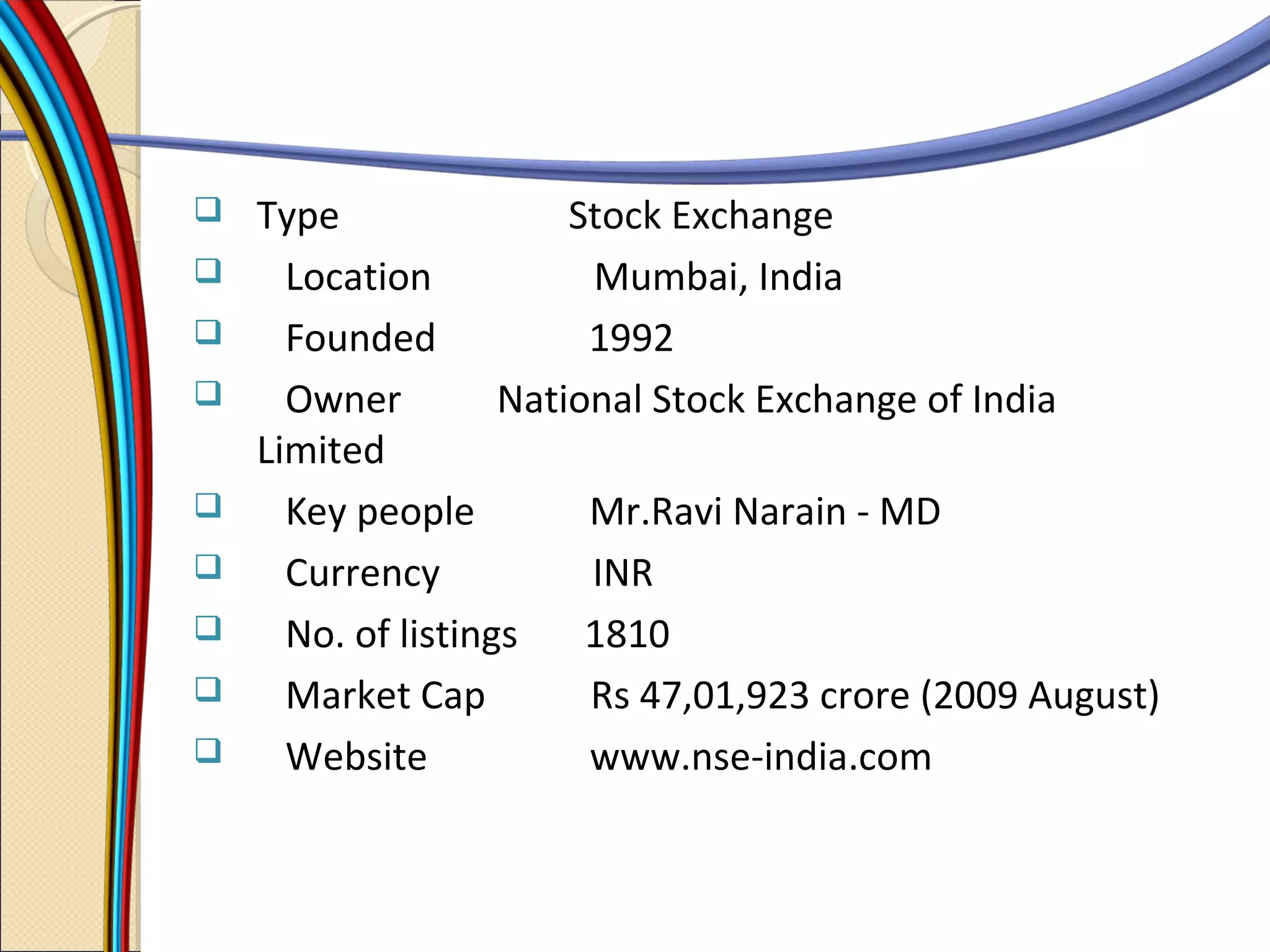 National Stock Exchange of India (NSE) | PPT
