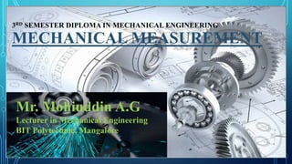 MECHANICAL MEASREMNENTS CHAPTER 1 | PPT