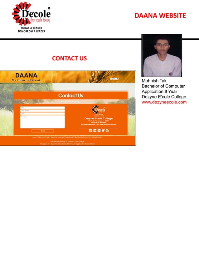 Mohnish Tak,3rd Year ,Project on HTML and CSS | PDF