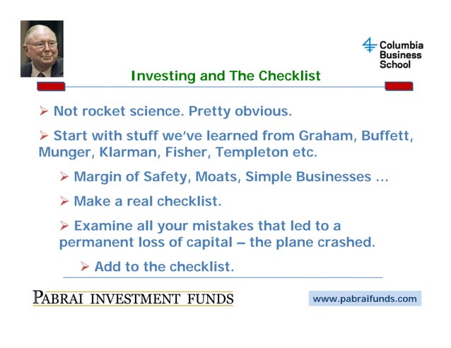 Use Of Checklist In Investing | PPT