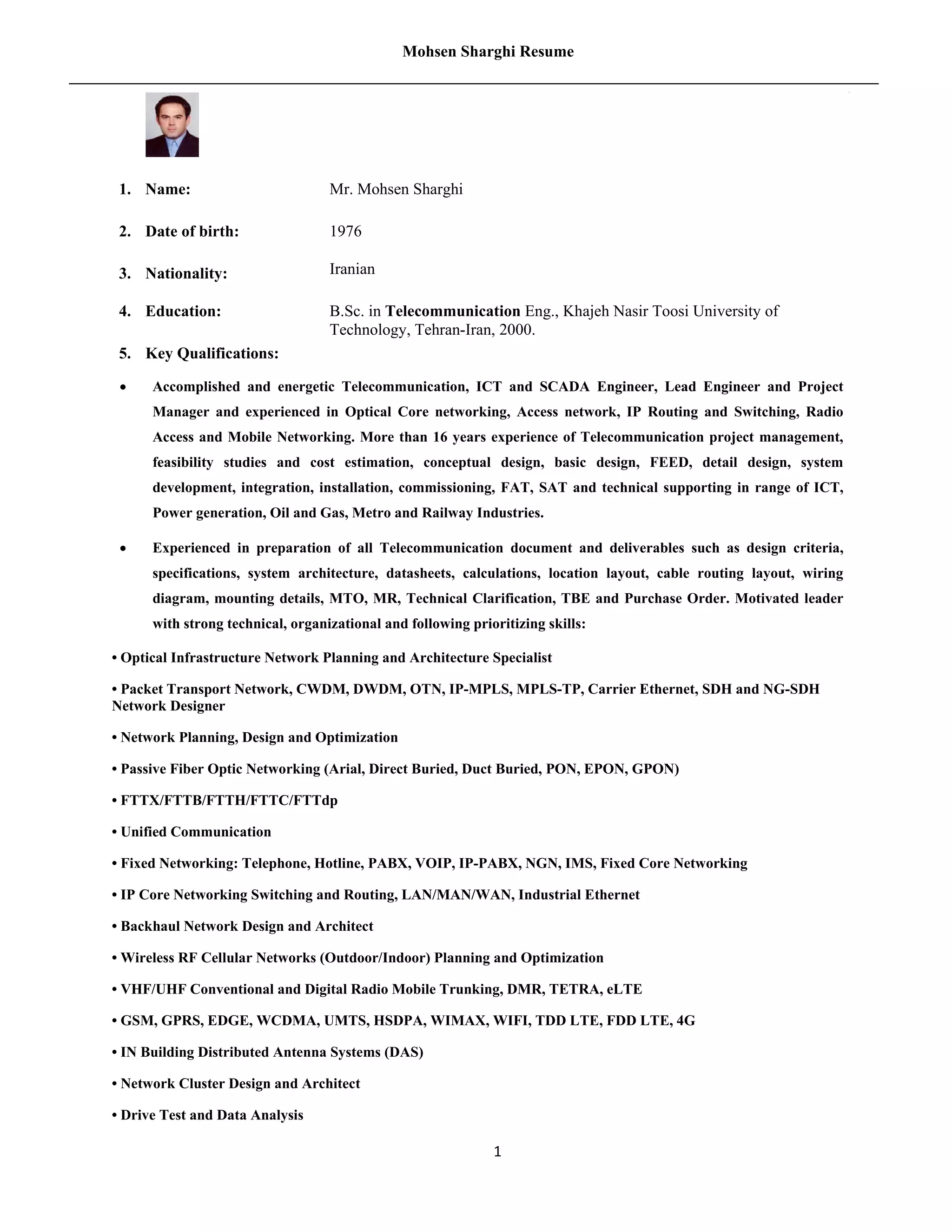 Mohsen sharghi english cv apr. 2016 | PDF