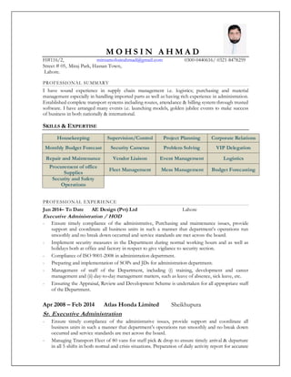 Mohsin ahmad cv | PDF