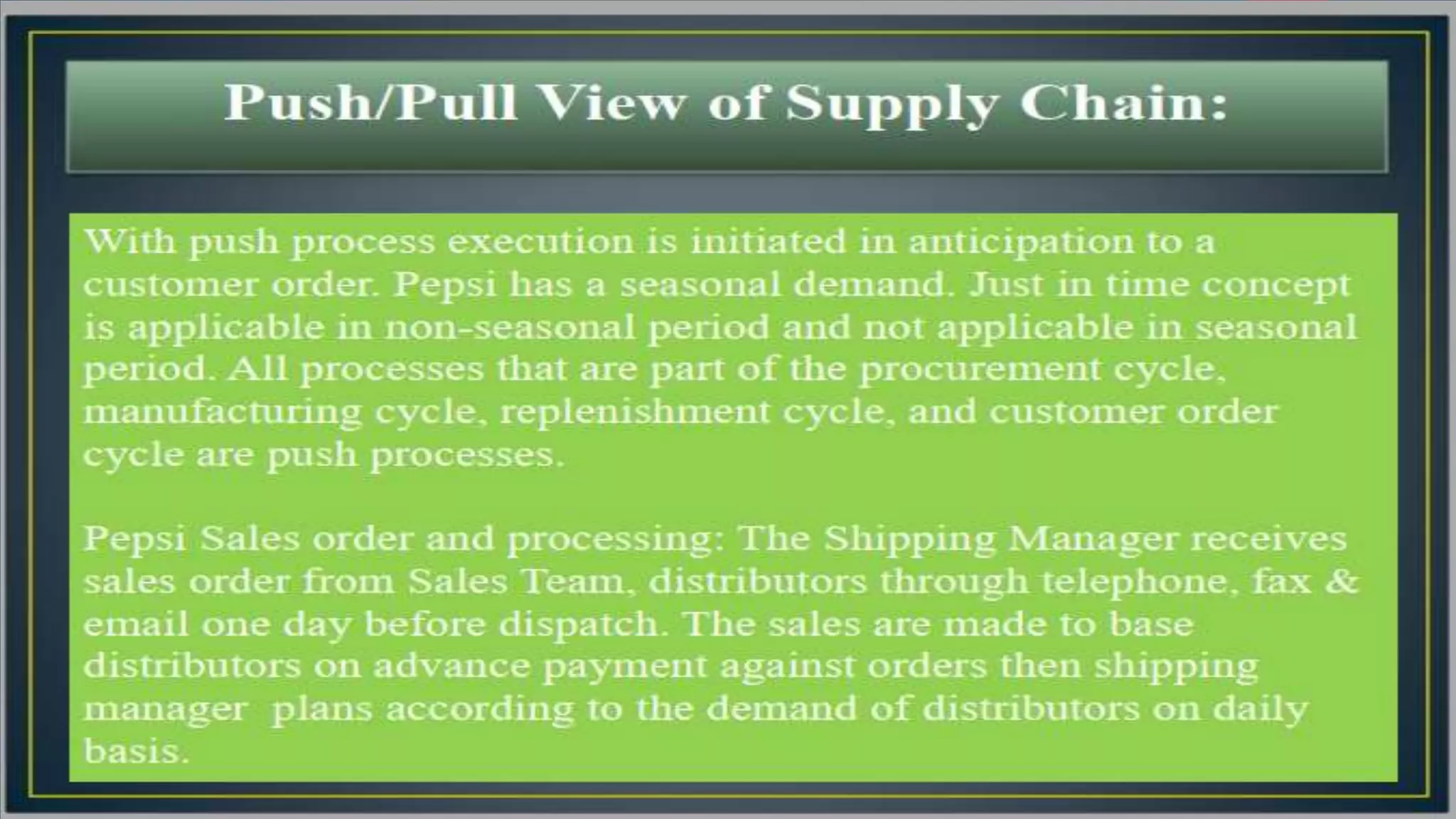 PEPSICO Supply chain | PPTX