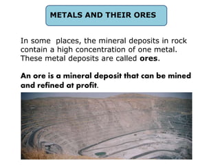 Mohun ujoodha metals and their ores form 3 | PPTX