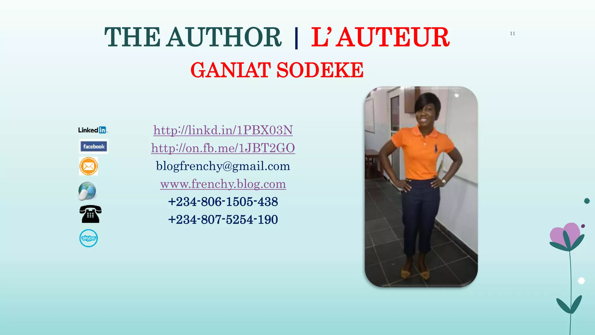 MOI-MEME (Myself) By SODEKE GANIAT Of FRENCHY ASSOCIATES, NIGERIA | PPTX