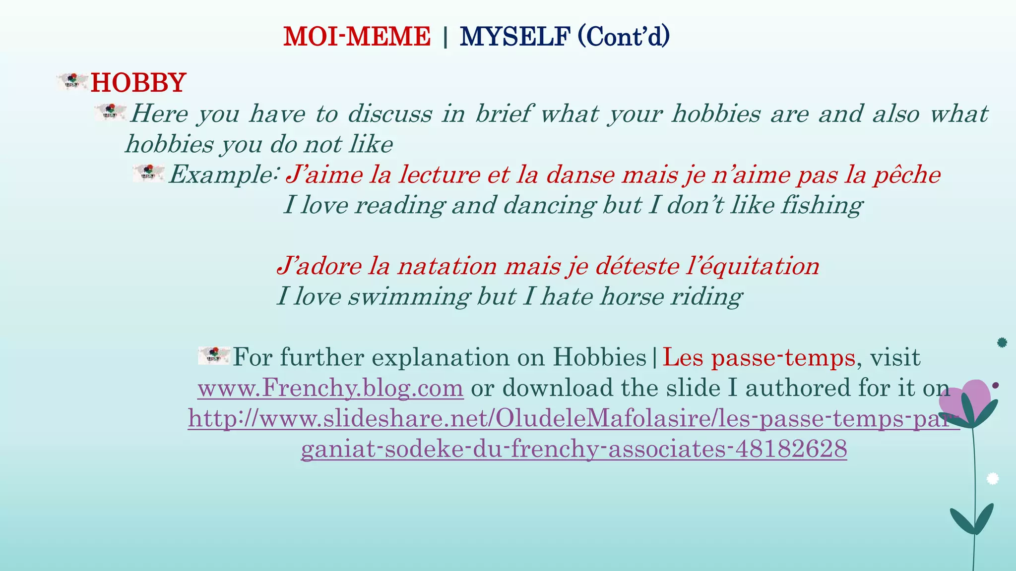 MOI-MEME (Myself) By SODEKE GANIAT Of FRENCHY ASSOCIATES, NIGERIA | PPTX