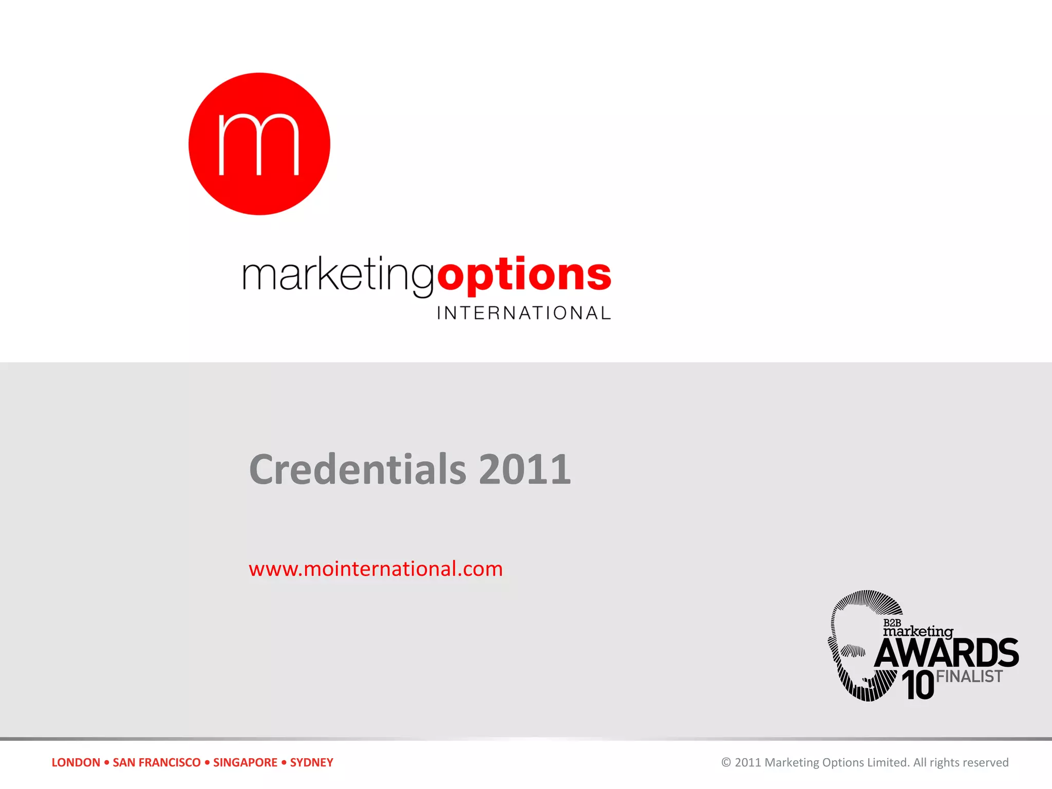 Marketing Options International Credentials | PPT