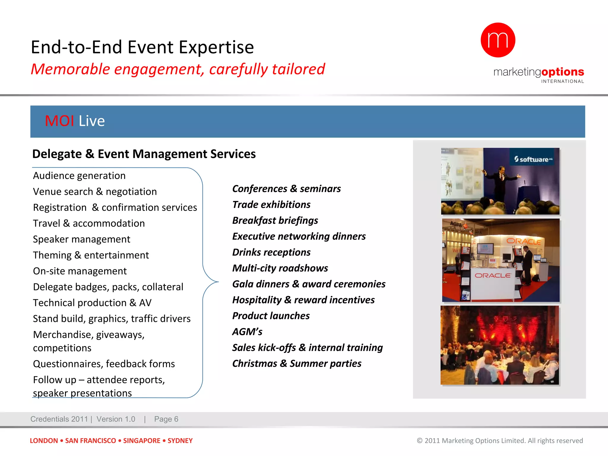 Marketing Options International Credentials | PPT