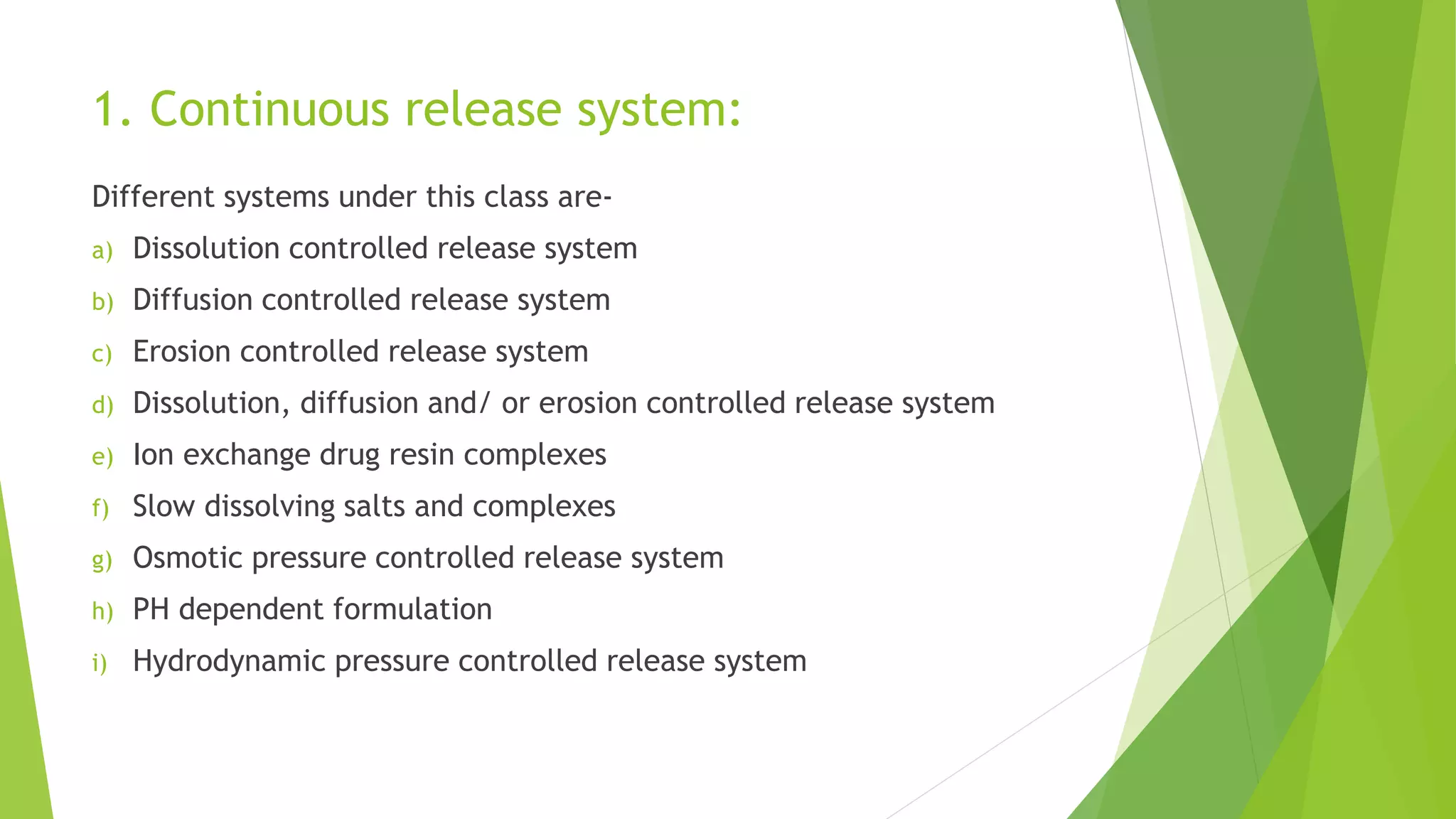 Sustained and Controlled Release Drug Delivery Systems | PPTX
