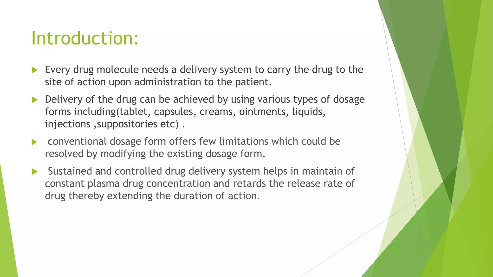 Sustained and Controlled Release Drug Delivery Systems | PPTX