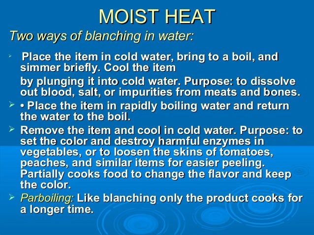 Moist heat cooking method