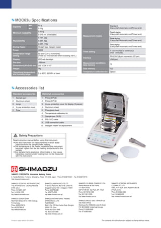 Moisture Analyzer Moc 63u | PDF