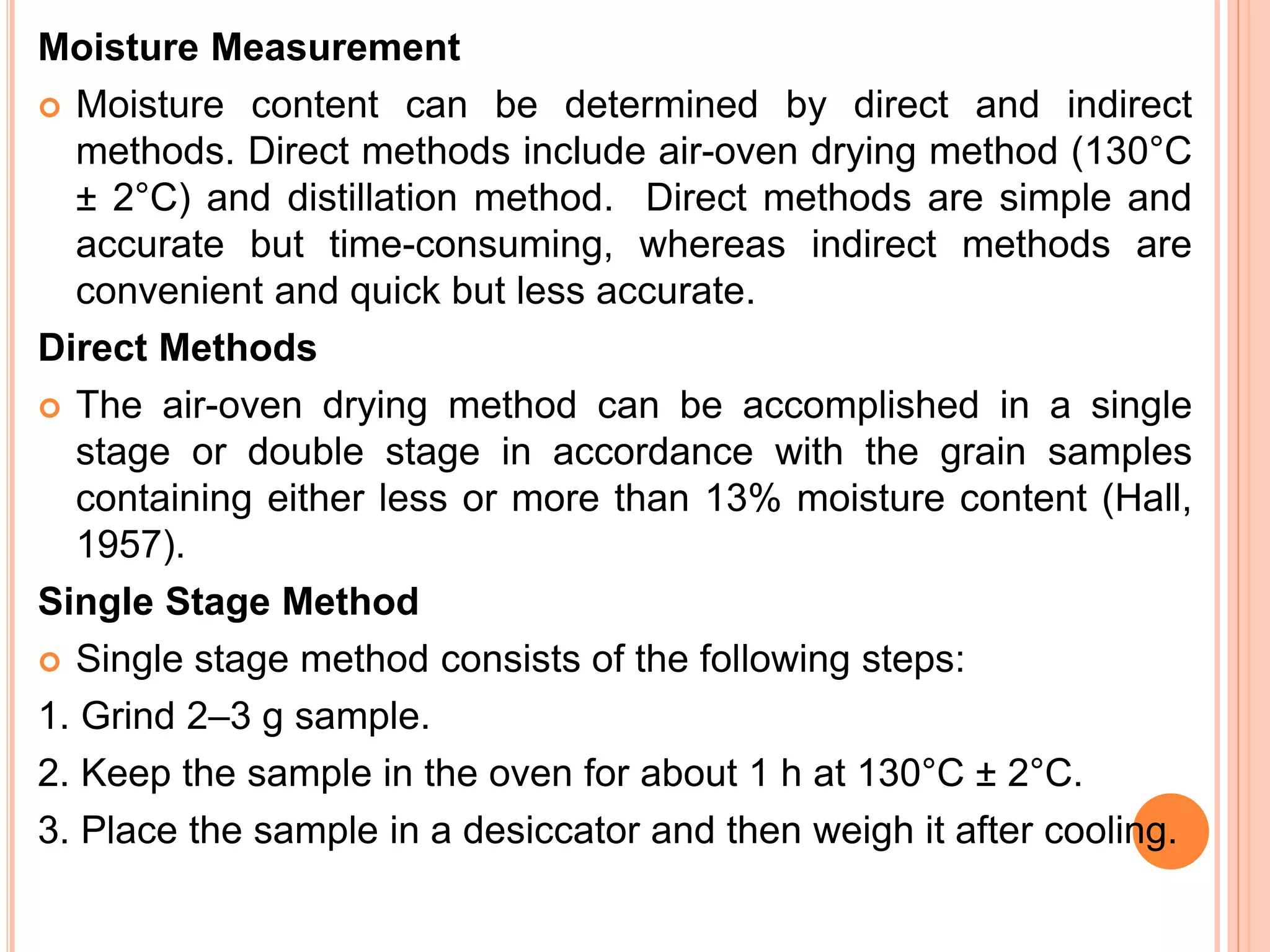 Moisture content determination and equilibrium moisture content | PPTX
