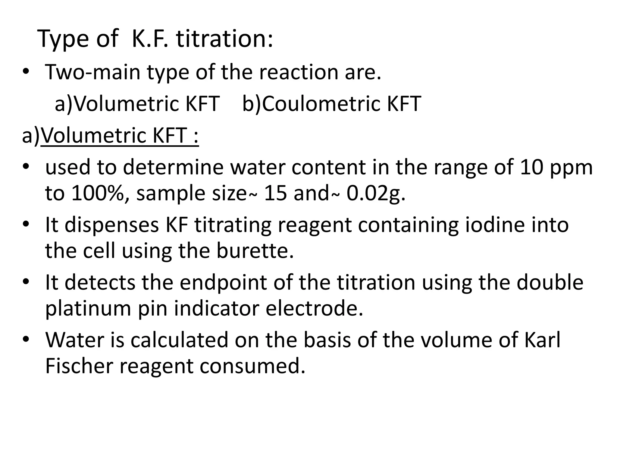 Moisture content determination by karl fischer titration | PPTX