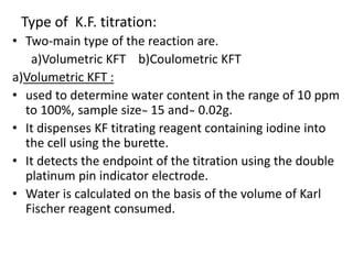Moisture content determination by karl fischer titration | PPTX