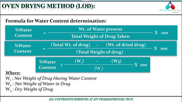 Water Content Vs. Loss On Drying Of Drug In Pharma Company Part-1 ...