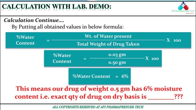 Water Content Vs. Loss On Drying Of Drug In Pharma Company Part-1