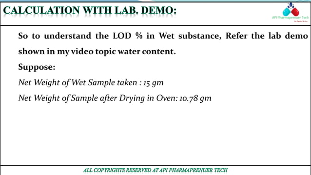 Water Content Vs. Loss On Drying Of Drug In Pharma Company Part-2 | PPTX