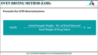 Water Content Vs. Loss On Drying Of Drug In Pharma Company Part-2 | PPT