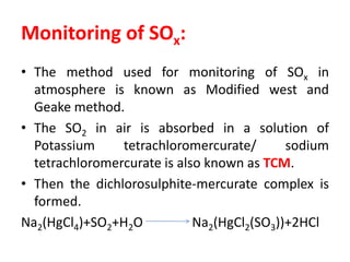 Monitoring of gaseous pollutants | PPTX
