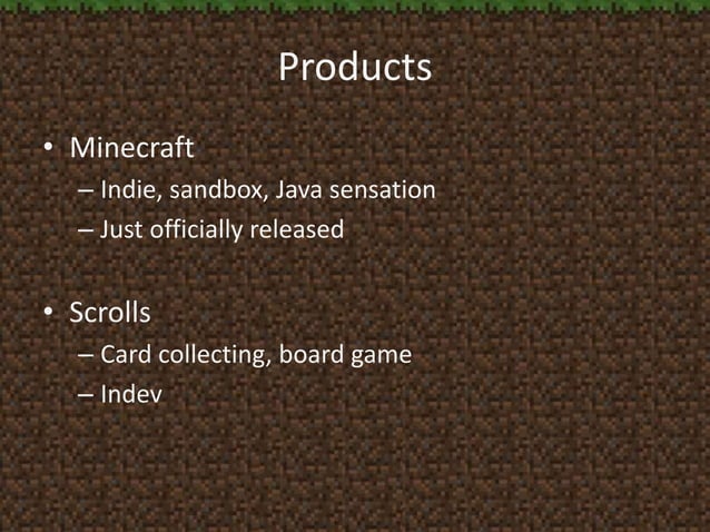 Mojang | PPTX | Board Games and Puzzles | Games and Puzzles