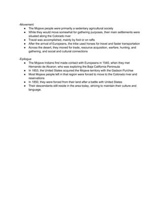 EMBER’S MOJAVE INDIANS PRESENTATION FOR SCHOOL | DOCX