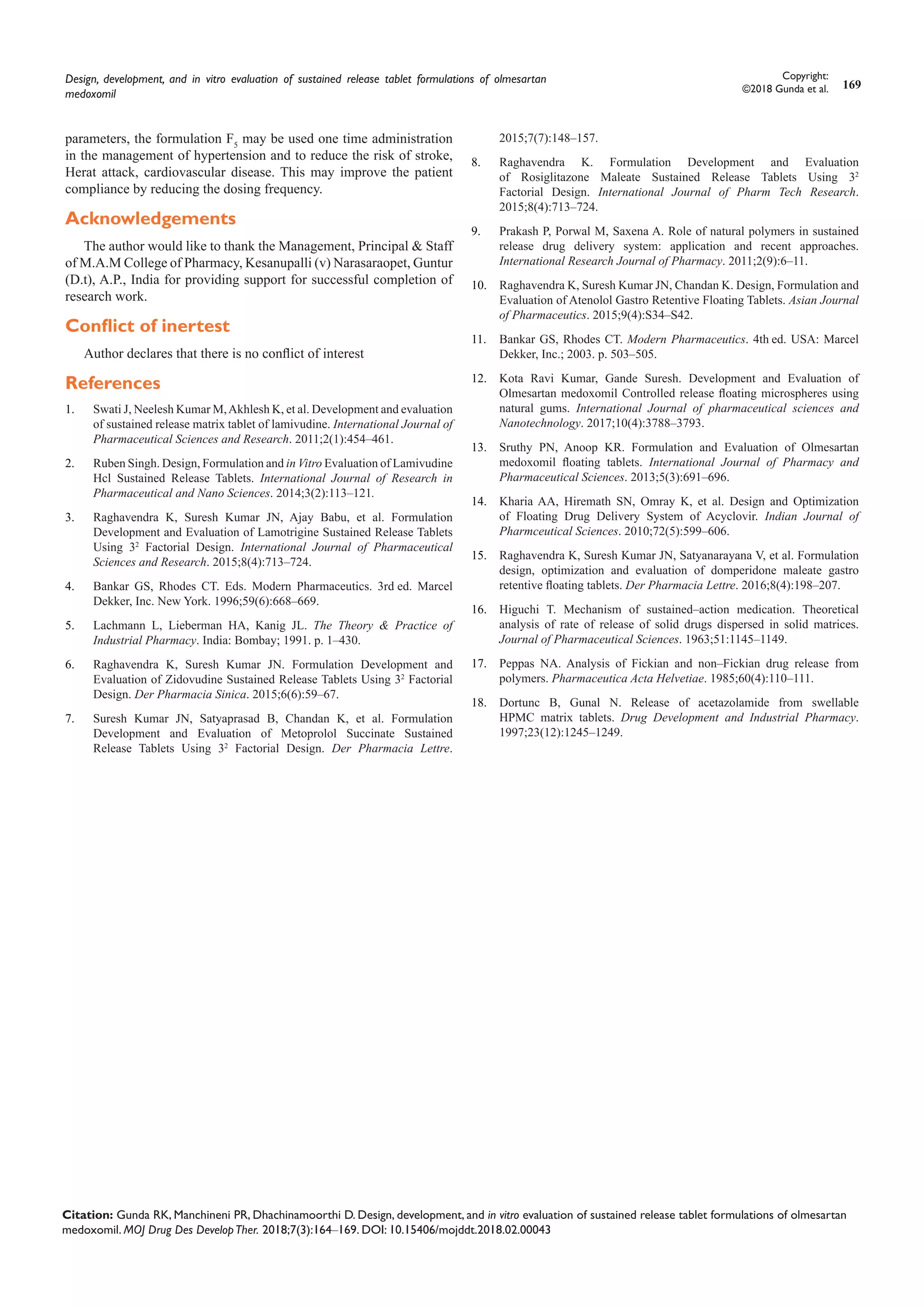 Design, development, and in vitro evaluation of sustained release ...