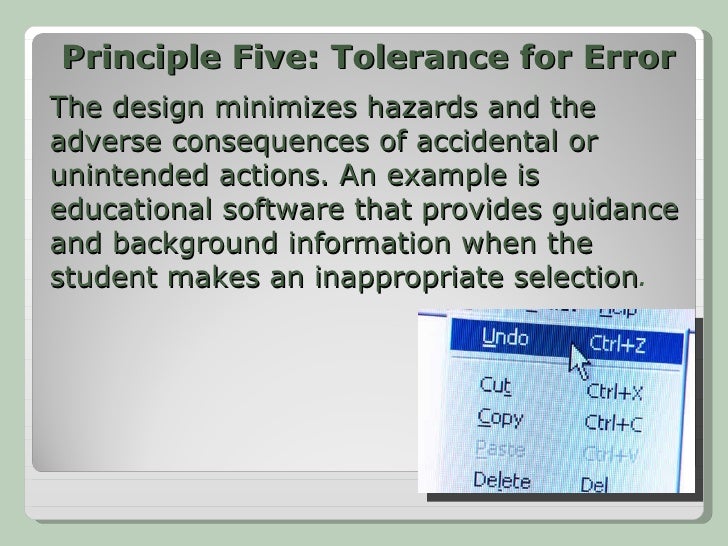 Universal Design Tolerance For Error Example