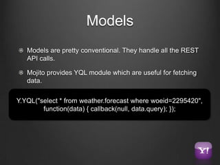 Introduction to the Yahoo! Mojito Node.js MVC | PPT